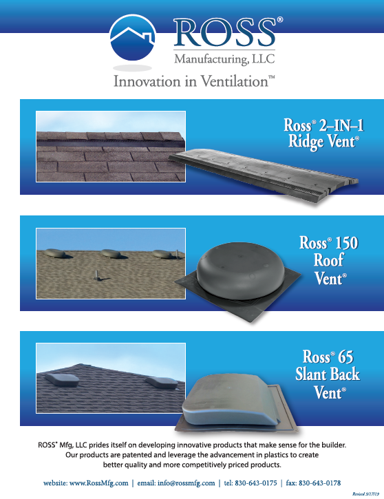 Superior roof ventilation with Ross Manufacturing